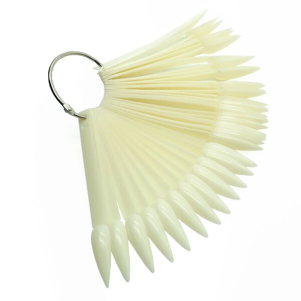 Типсы веер для выкраски гель-лаков, палитра на кольце матовая "Стилет"