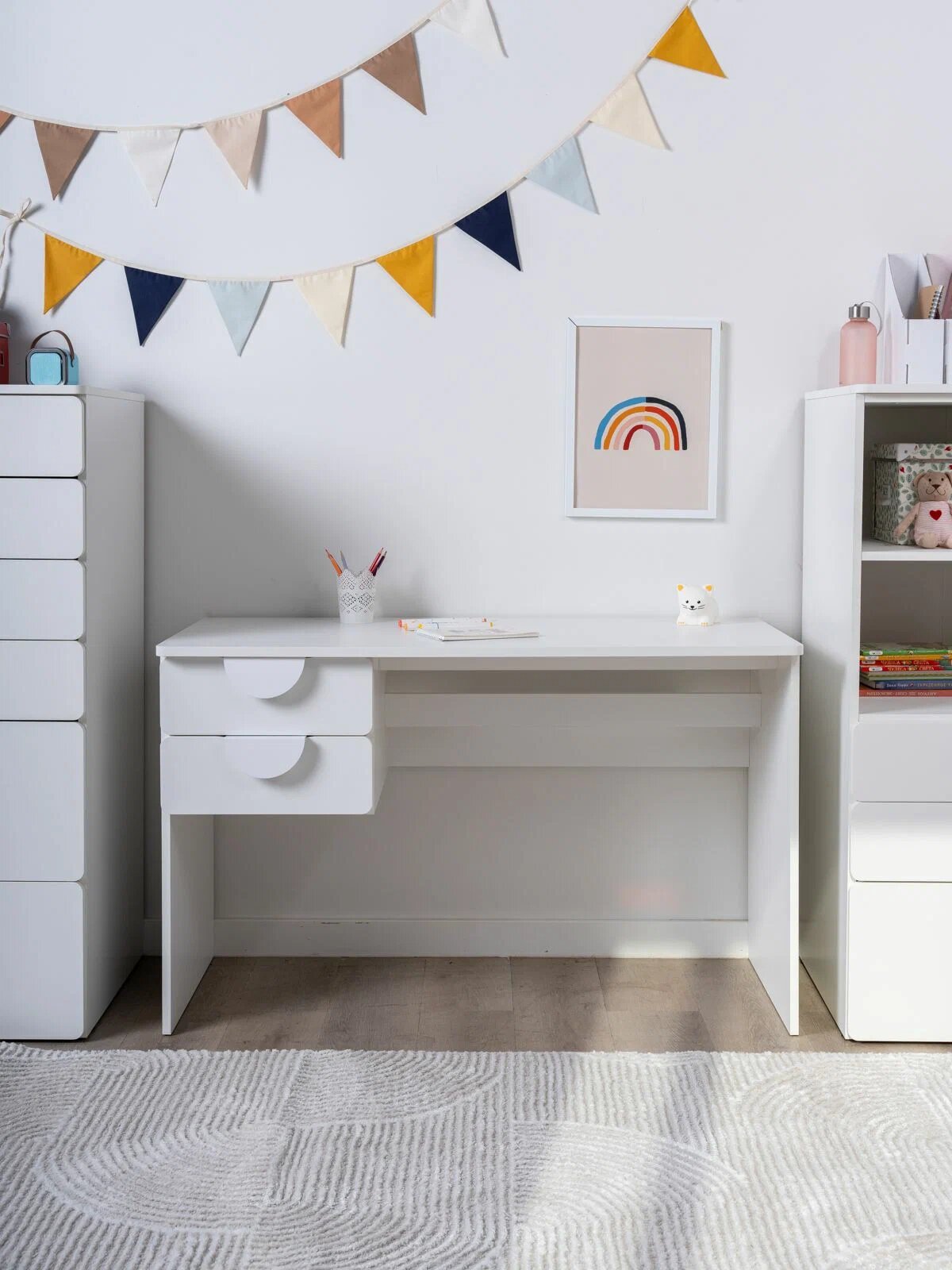 Стол письменный детский Пикси 120х75х57, белый (робкий подснежник), ГУД лакк