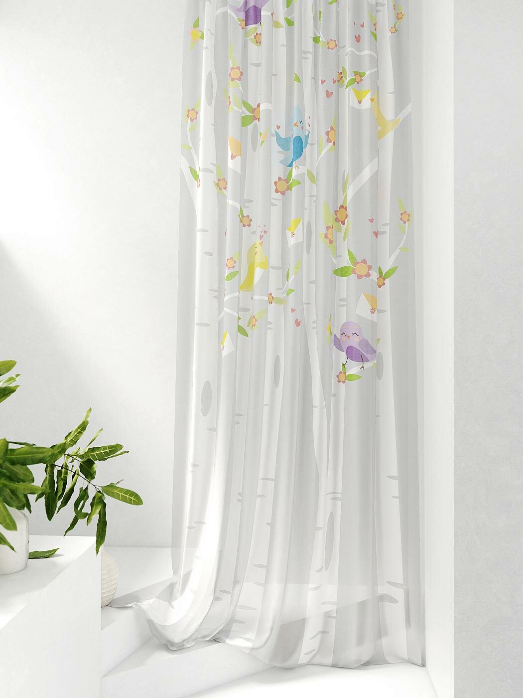 Штора для спальни и гостиной готовая 150x260 см с рисунком (589085-260)