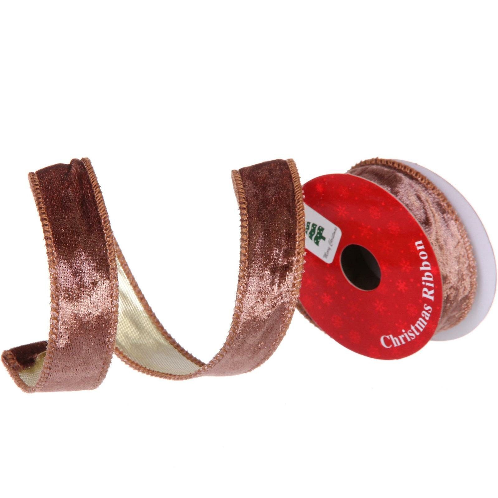 Лента декоративная КНР Велюр, ширина 2.5 см, 2.7 м, шоколад