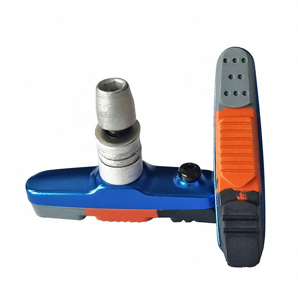 Колодки тормозные для велосипеда V-Brake 1 пара 55 мм с шестигранным гаечным винтом и прокладками, для горного велосипеда, шоссейного велосипеда, складного велосипеда, цвета: черный, красный, синий, золотой, серебряный, фиолетовый