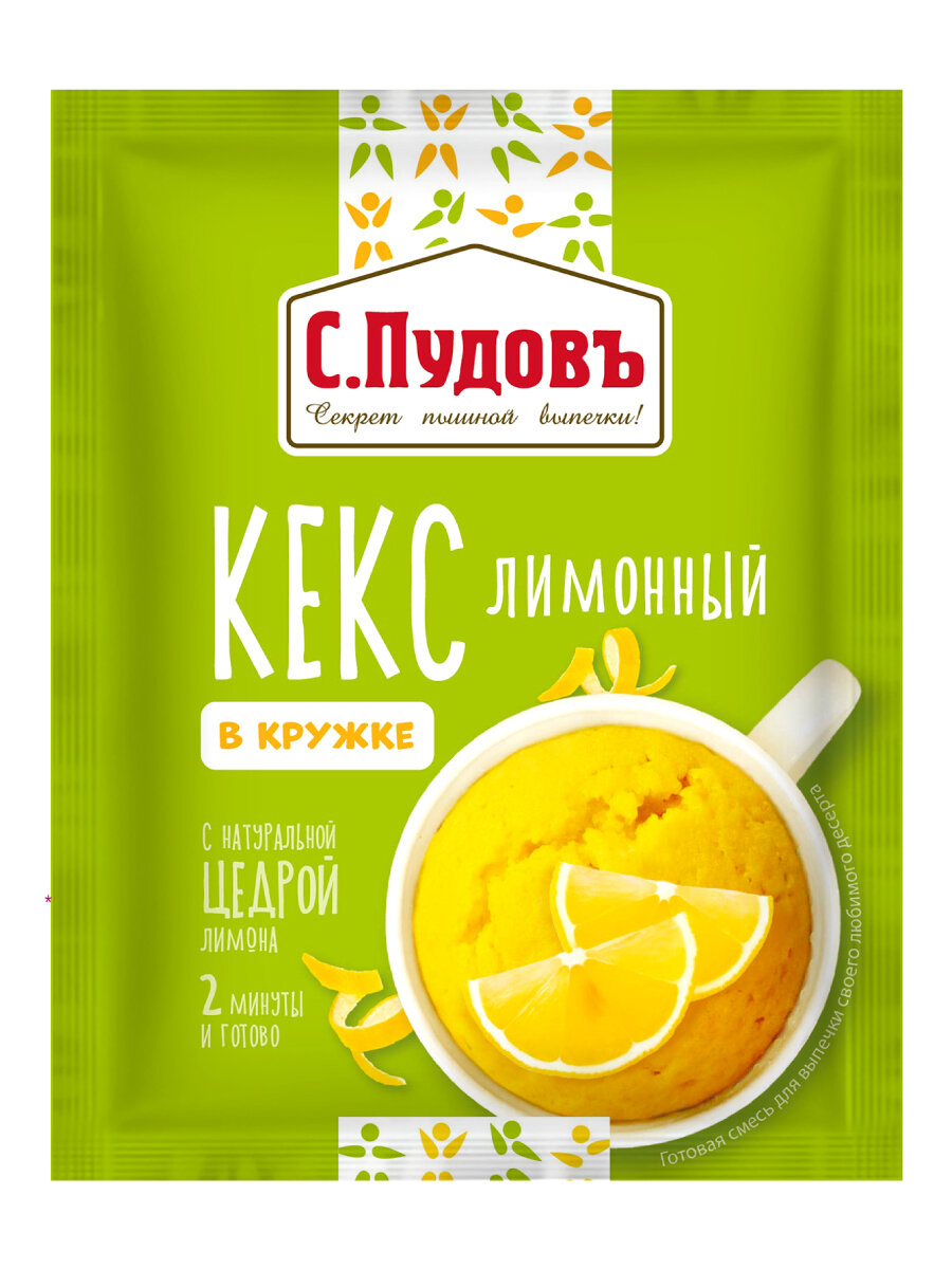 Смесь для микроволновой печи Кекс в кружке С. Пудовъ Лимонный, 70г