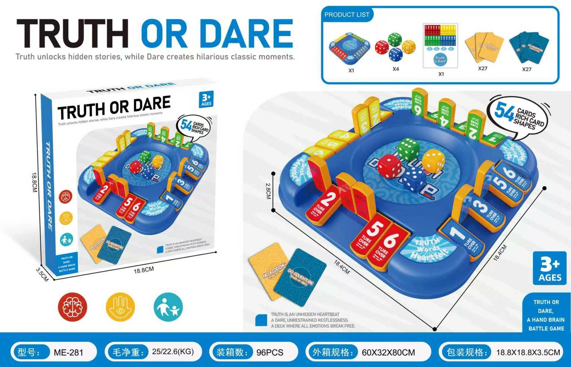 Правда или Действие Настольная Игра с Английской Упаковкой - Образовательная Шахматная Игра для Семейного