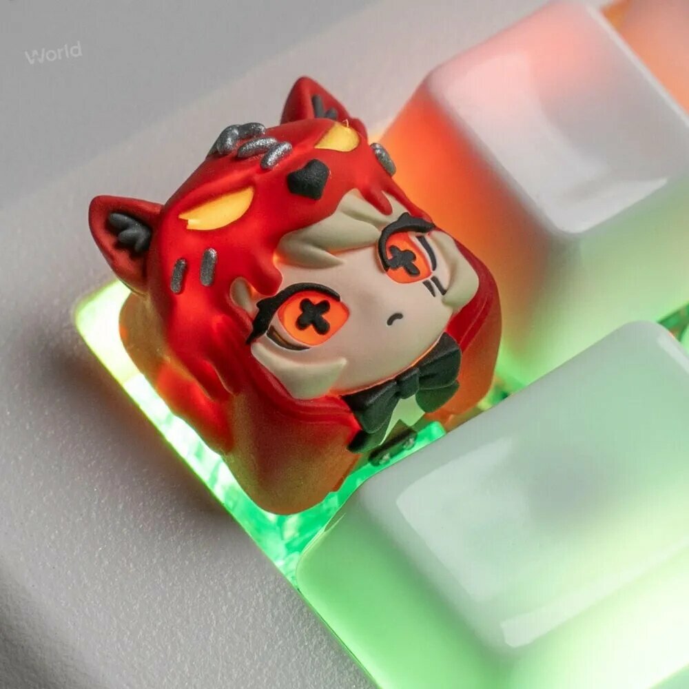 Кейкапы для механической клавиатуры Колпачки Artisan Клавиша "Красная Шапочка": 1U ESC, смола, подсветка, ручная работа, для MX Switch