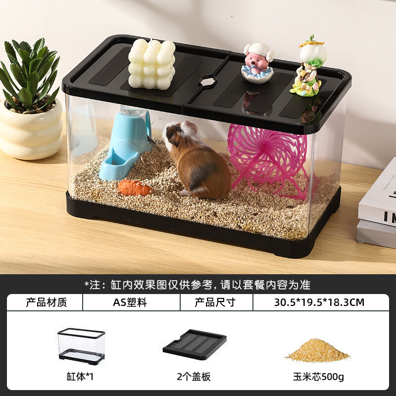 Клетка для золотого хомяка, начальный уровень, домашняя, прозрачная, большая, роскошная, акриловая клетка для офисного стола