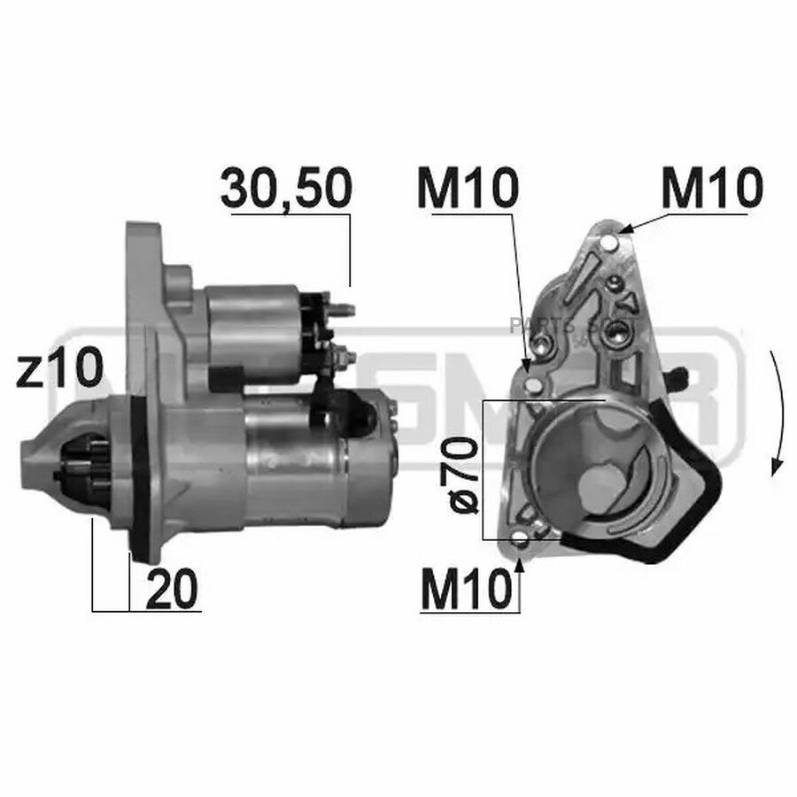 Стартер NISSAN MICRA/NOTE/QASHQAI 1.6 1kw от официального дистрибьютора, ERA, артикул 220846