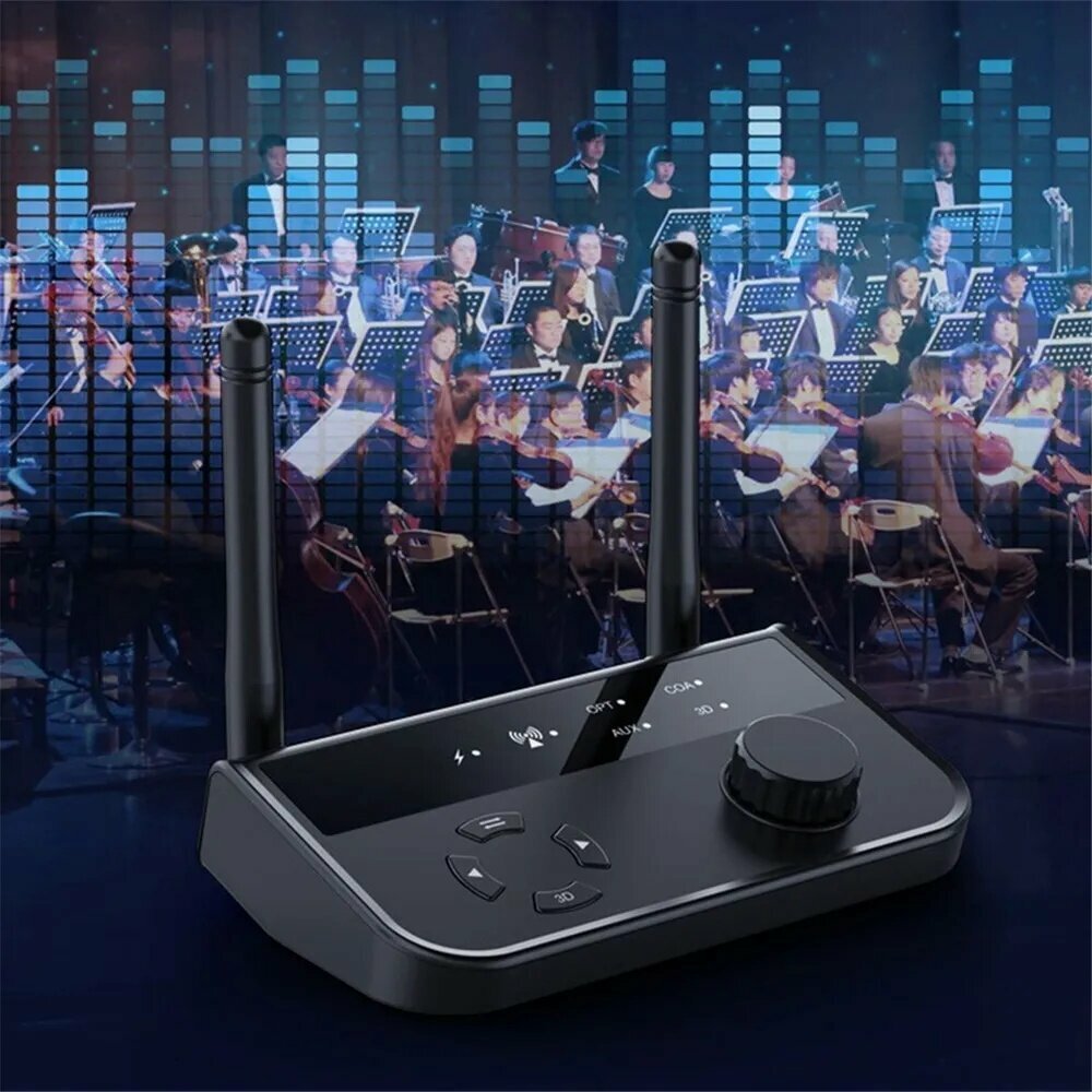 5.3 Музыкальный Bluetooth-ресивер три в одном с поддержкой оптоволоконного коаксиального кабеля/цифрового сигнала AUX и качеством 3D-звука B41