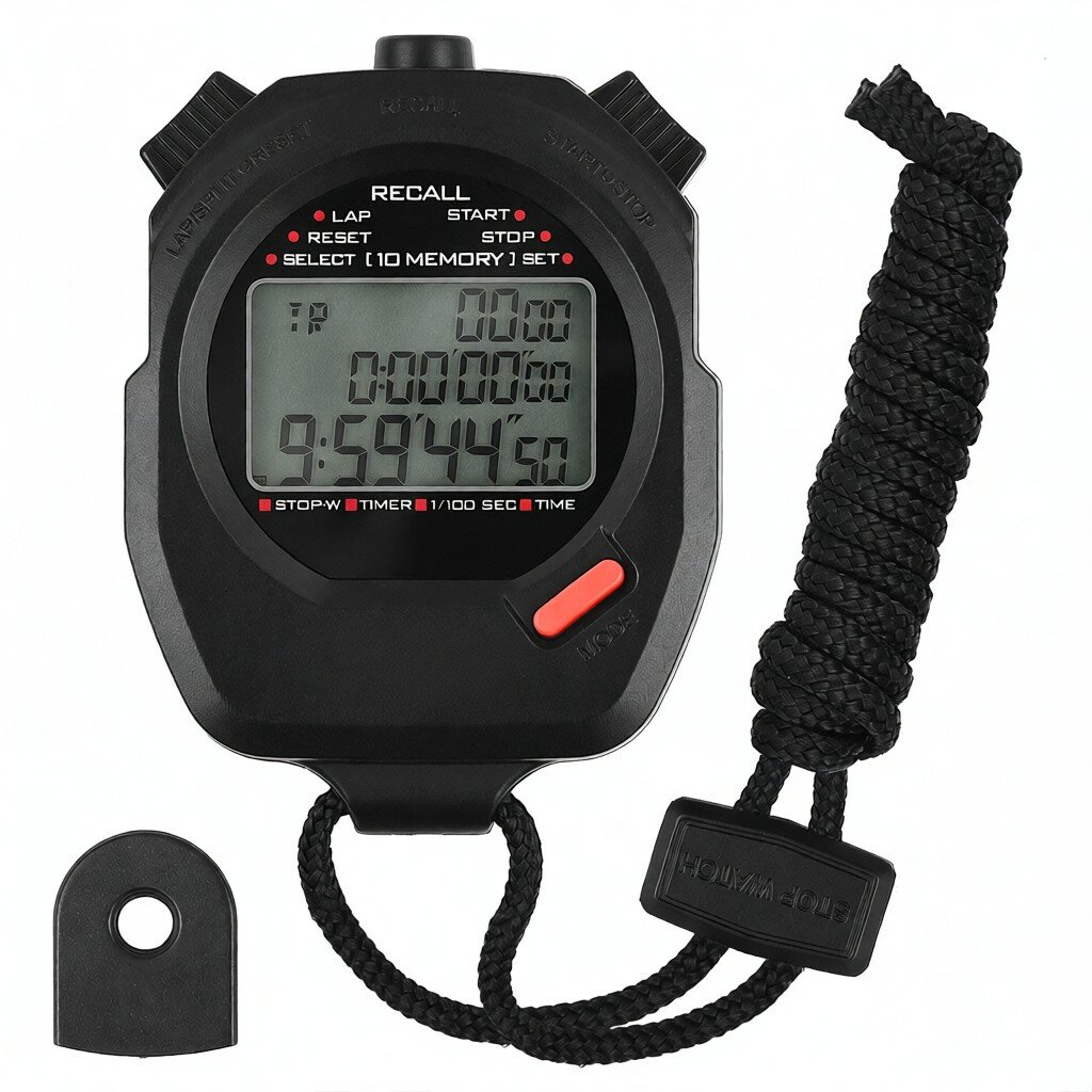 Спортивный секундомер таймер 10 памяти цифровой секундомер 3 ряда дисплей большой экран секундомер материал ABS размер 8.5*6*2см вес 63г пакет 1 шт цифровой секундомер