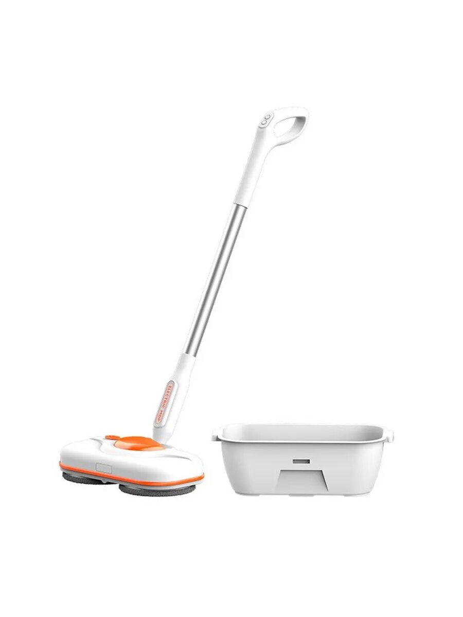Беспроводная электрошвабра (Белый, с бочкой)