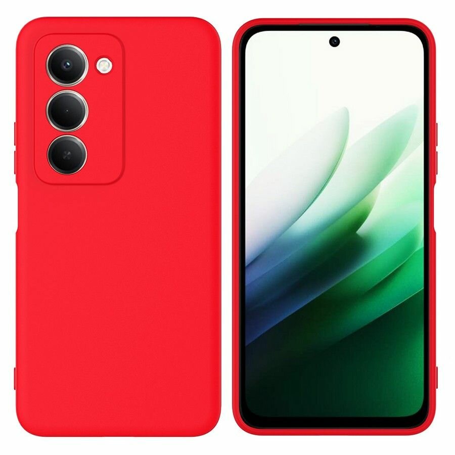 Силиконовая накладка без логотипа Silky soft-touch для Xiaomi Redmi 15 4G (2025) красный