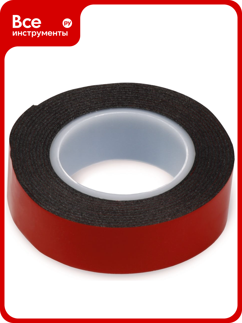 Двусторонняя клейкая лента на вспененной основе Smartbuy 1x19 мм, 2 метра, черная SBE-DST-19-02-b