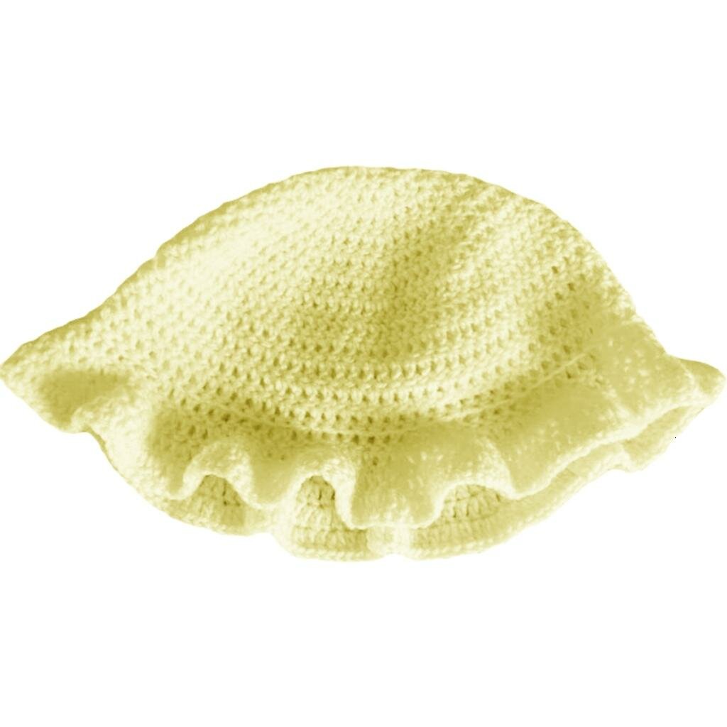 Вязаная крючком шляпа-ведро с черепом, Светло - желтый