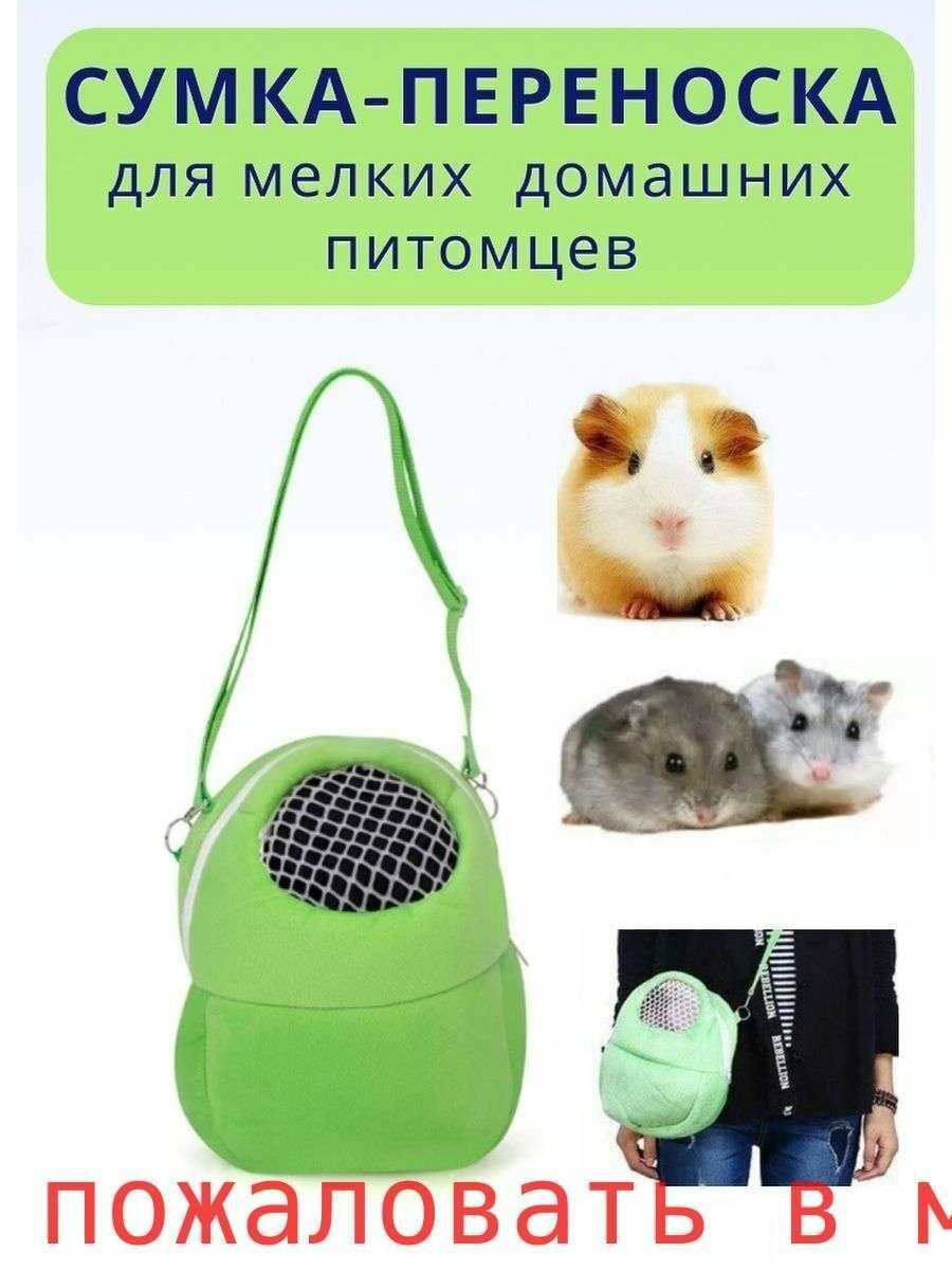 Сумка/рюкзак/одежда: грызуны, хомяки, свиньи, шиншиллы, мыши, размер м 19х22 см зеленый для грызунов для хомяков и шиншилл малый размер