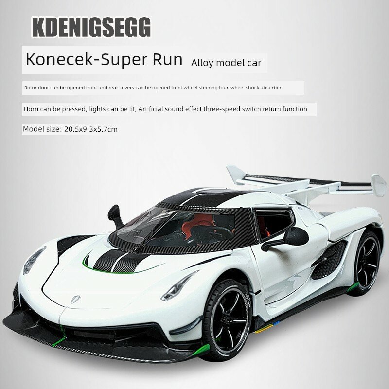 Koenigsegg Модель Автомобиля, Белый, Масштаб 1:18, Сплавная Коллекционная Игрушка для Детей