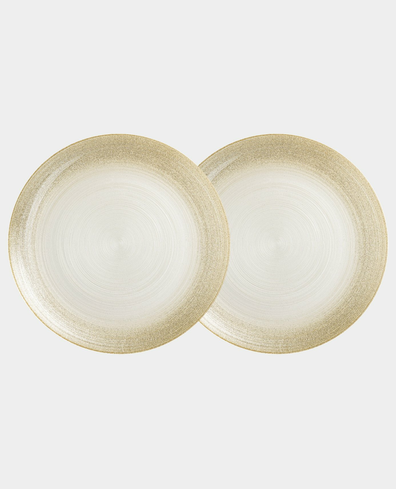 Набор 2 тарелки обеденных, 28 см, стекло, молочная/шампань, Marbella (Anna Lafarg)