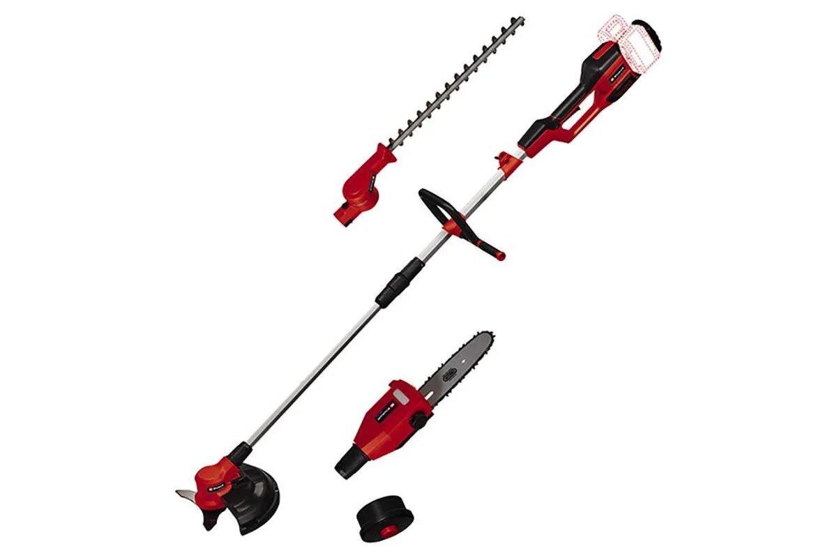 Высоторез аккумуляторный Einhell PXC GE-LM 36/4in1 Li,2х18В, коса нож/леска, кусторез, ц. пила + 2 акк. 4 Ач + двойное ЗУ