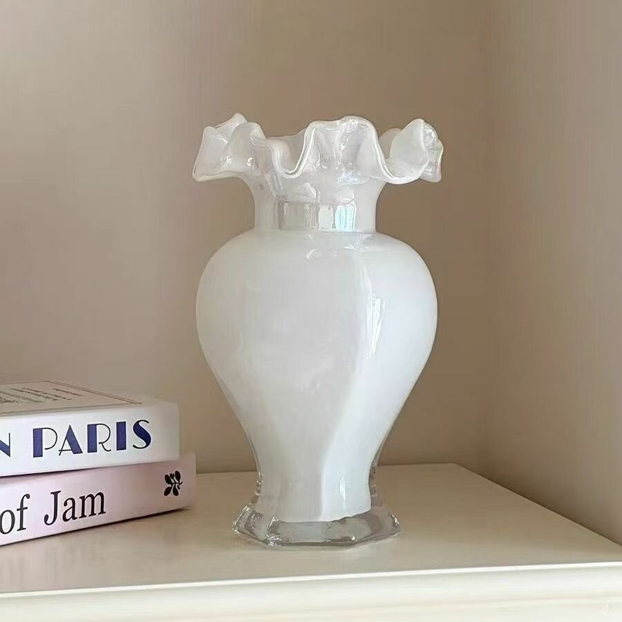 Перламутровая цветная высококачественная винтажная ваза из стекла Fenton, цветочная композиция с рыбьим хвостом, легкий роскошный декор для дома, украшение обеденного стола