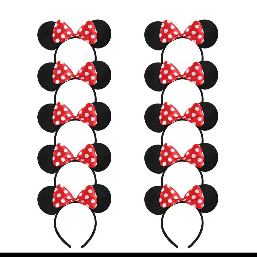 Набор детских повязок на голову с Микки Маусом для девочек, милые повязки с Микки и Минни, черный бант, головные уборы для выступлений