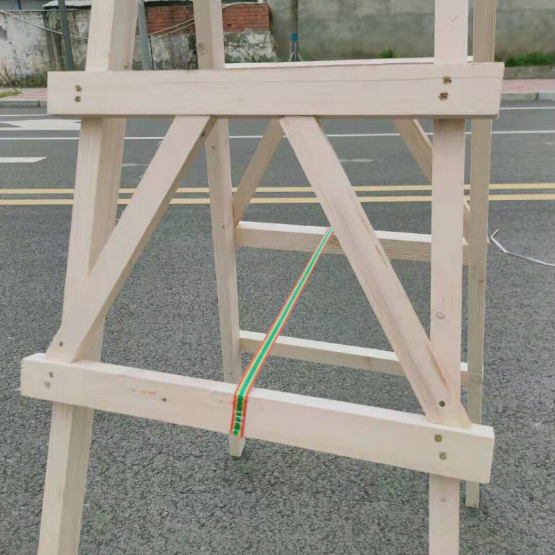 Оптовая продажа утолщенной лестницы из массива дерева A-образной формы, двусторонней лестницы A-образной формы для детского сада, строительных площадок, сантехнических и электрических работ