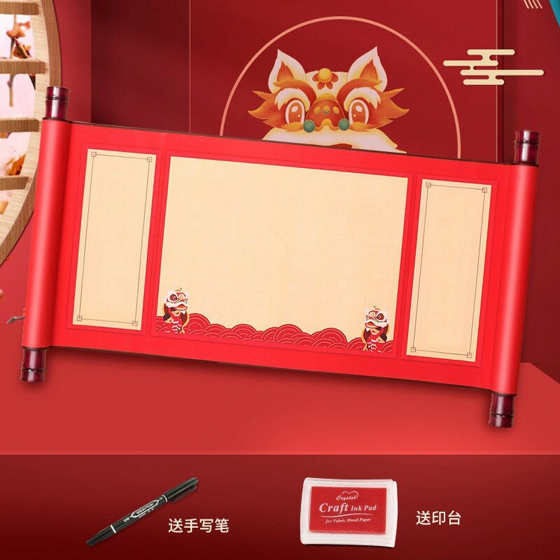 Памятный свиток с отпечатками рук и ног новорожденного на первый день рождения, подарок на годовщину, сувенир из глины для детей на сто дней, каллиграфия и живопись