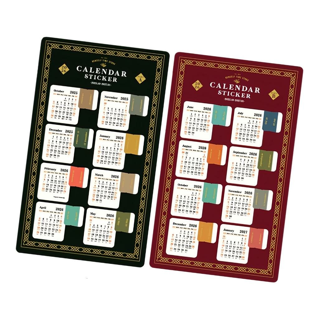 Самоклеящиеся календарные закладки, Цветовая модель в стиле ретро