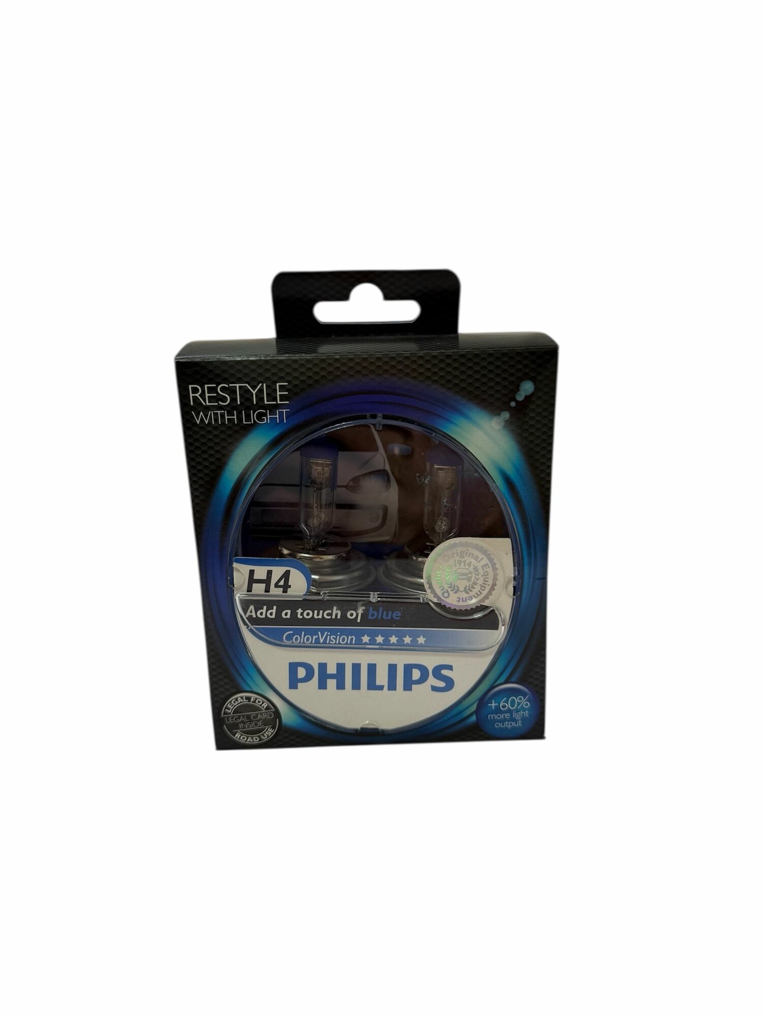 Лампа PHILIPS Н4 (60/55) +60% COLOR VISION YELLOW набор