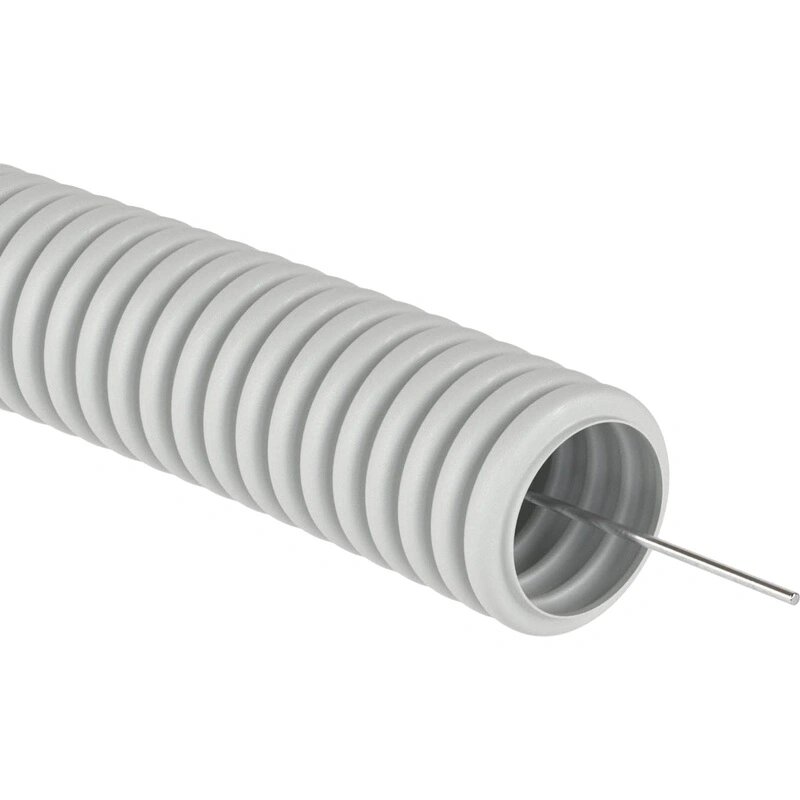 Труба гофр. ПВХ DKC гибкая d=20мм, лёгкая с протяжкой, 100м, цвет серый