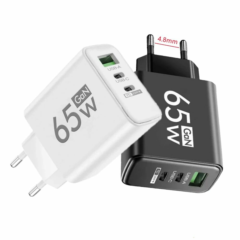 3-портовое быстрое зарядное устройство USB с поддержкой PD Type-C, адаптер для быстрой зарядки, подходит для розеток EU, US и KR, для iPhone 16, Xiaomi и Huawei.