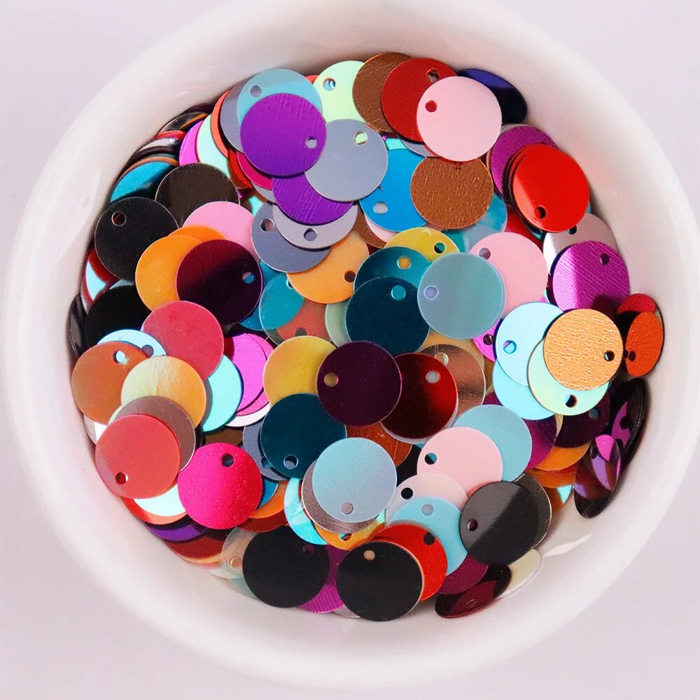 Пайетки круглые 10 мм, цвет Random color, для рукоделия