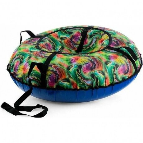 Санки надувные "Ватрушка" D-0,9 м (с рисунком) с молнией