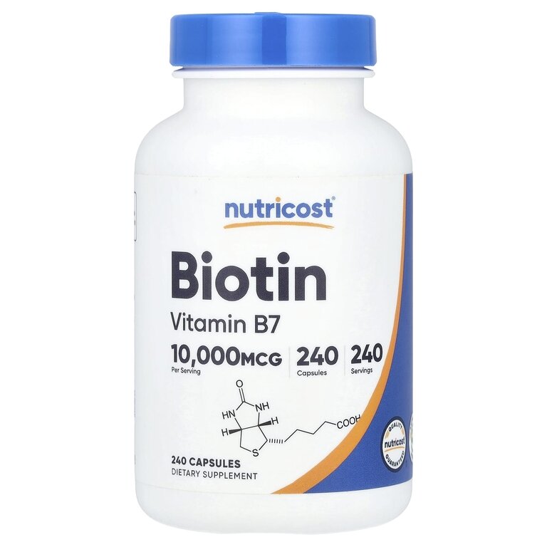 Nutricost Biotin, Биотин, 10 000 мкг, 240 капсул