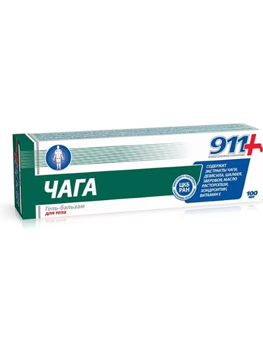 911 Гель-бальзам С Чагой Косметический 100мл - 3 шт.
