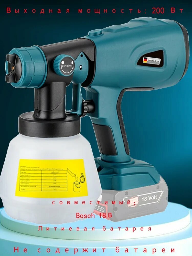 Беспроводной цветной распылитель BSG05 используется в литий-ионном аккумуляторном пистолете-распылителе Bosch 18 В для покраски мебели в полоску
