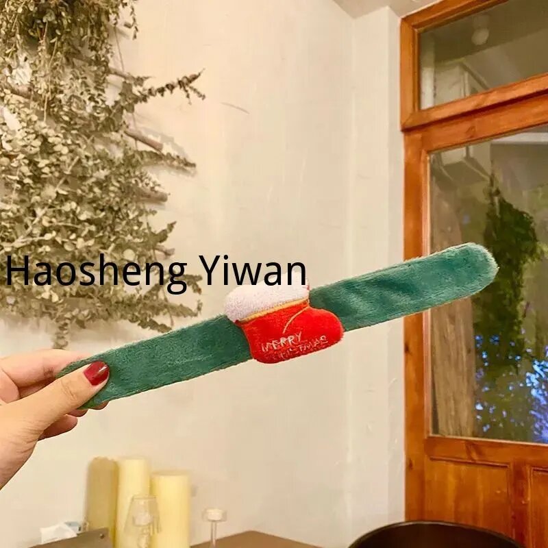 Рождественский браслет с хлопающим кругом, Мультяшное украшение Санта-Клауса, новогоднее оформление