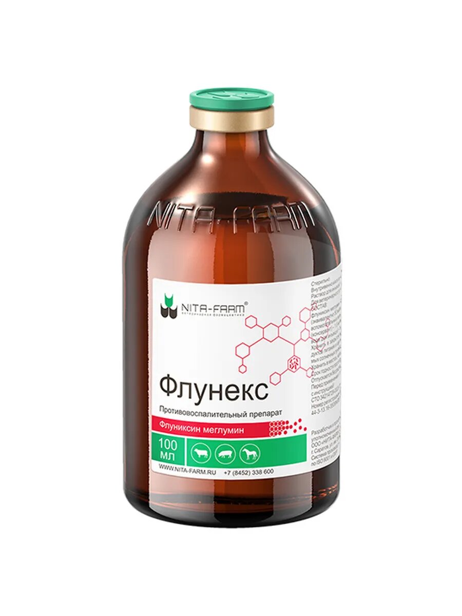 Флунекс (NITA-FARM) нестероидное противовоспалительное лекарственное средство, раствор для инъекций, 100 мл