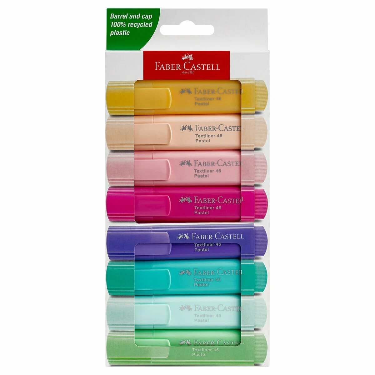 Текстовыделители 08цв "46 Pastel" 1-5мм, подвес, Faber-Castell