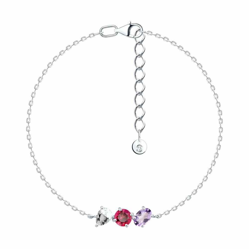 Браслет, серебро, 925 проба, родирование