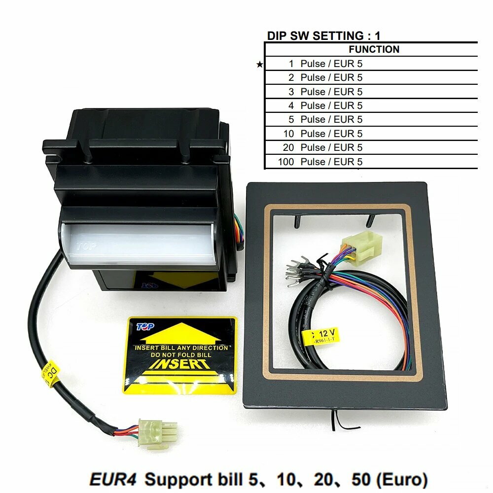 Купюроприемник TOP TB74/TB77, 12V, EUR Pulse