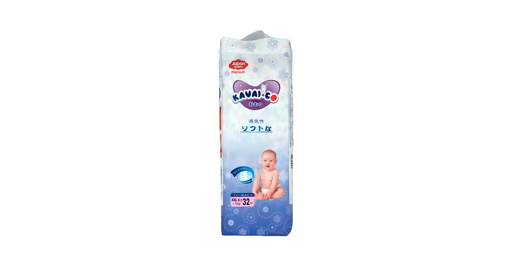 Подгузники Kavai-Co Baby Disposable Diapers XXL ≥15kg (32 Pcs)