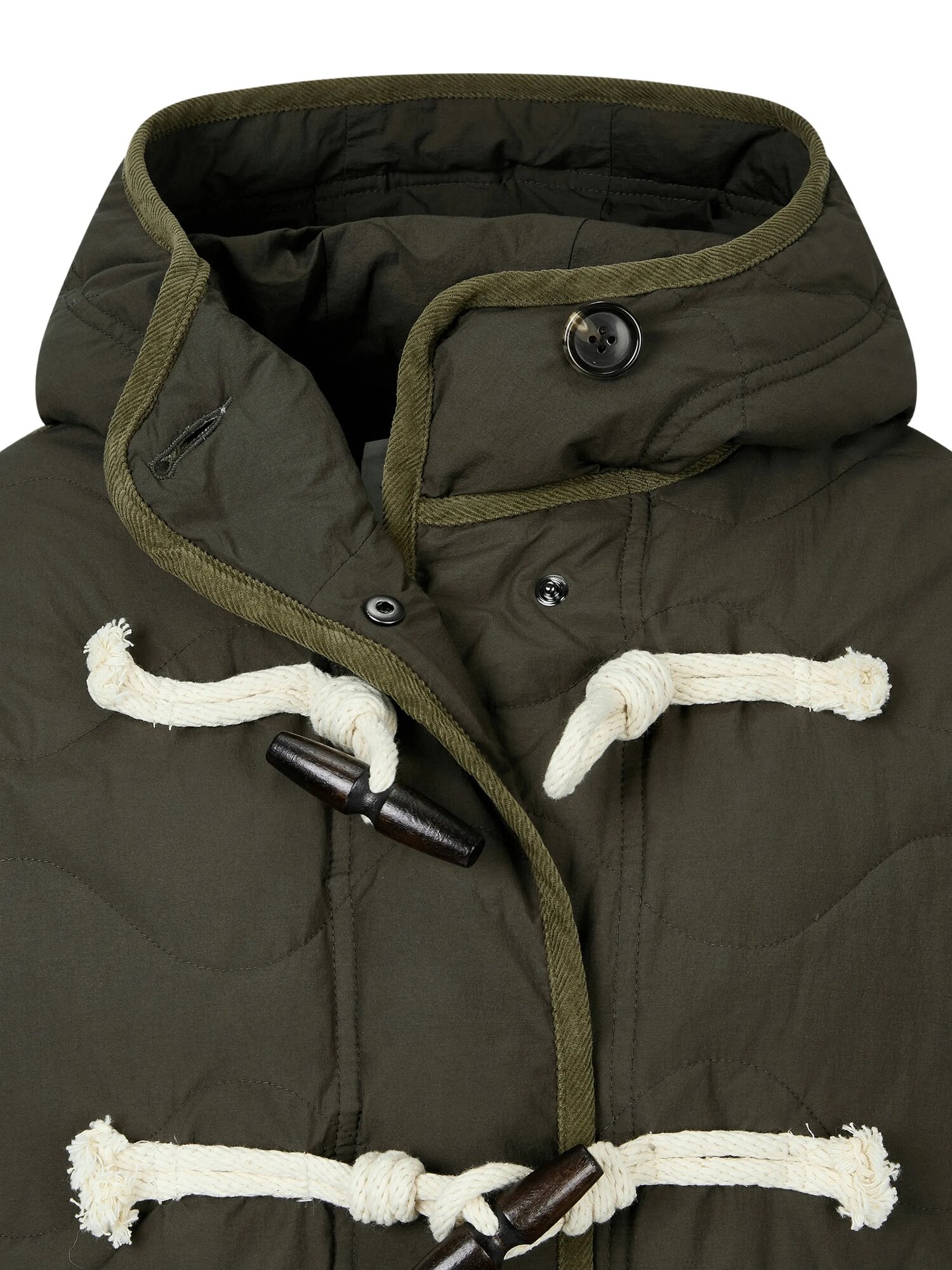 Куртка STUDIO TOMBOY Toggle-detail puffer jacket, размер OneSize, зеленый, — фото 1