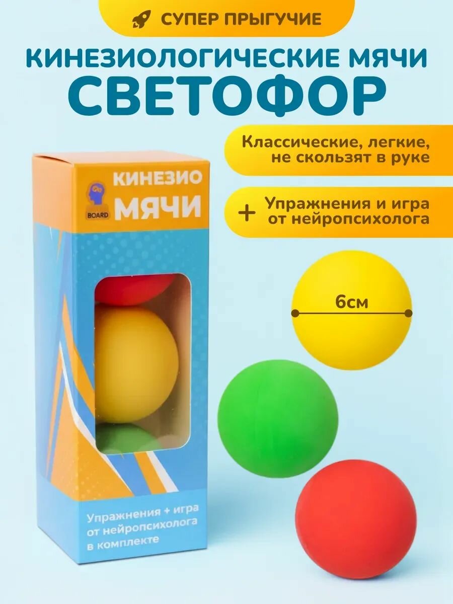 Набор кинезиологических мячей из 4 штук/ (Без коробки!)Развивающие массажные мячики антистресс