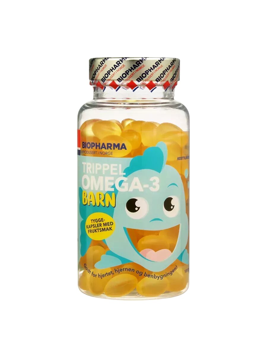 Biopharma Trippel Omega-3 Barn Тройная Омега-3для детей жев