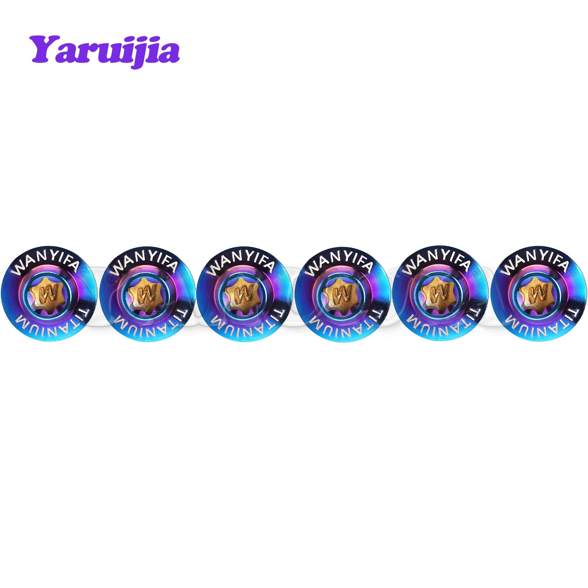 Титановые болты M6 Burn Blue 10mm Yaruijia 6 шт.