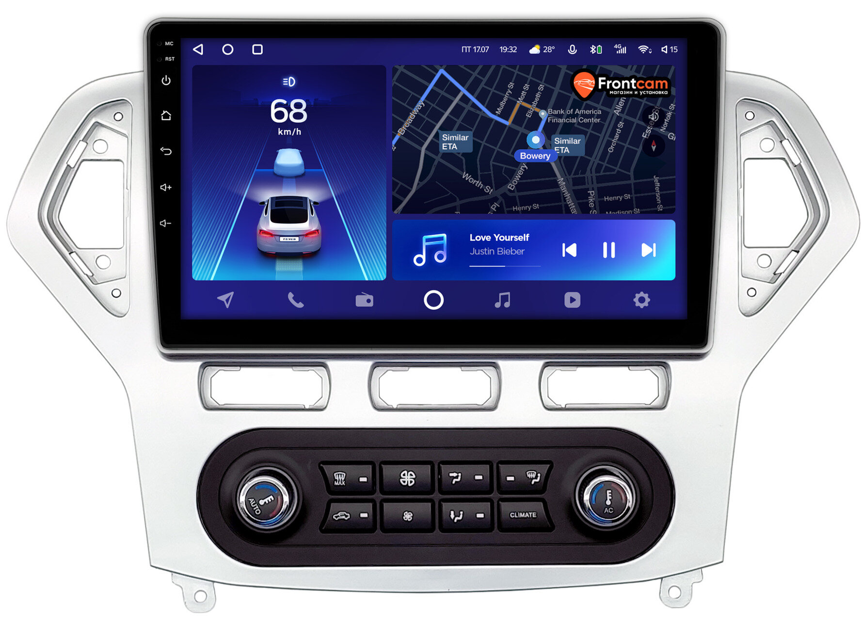 Штатная магнитола Ford Mondeo 4 2006-2010 (серебро, Тип 1) Teyes CC2 PLUS 6/128 10" RM-1016 встроенный климат Android 10 (4G-SIM, DSP, QLed)