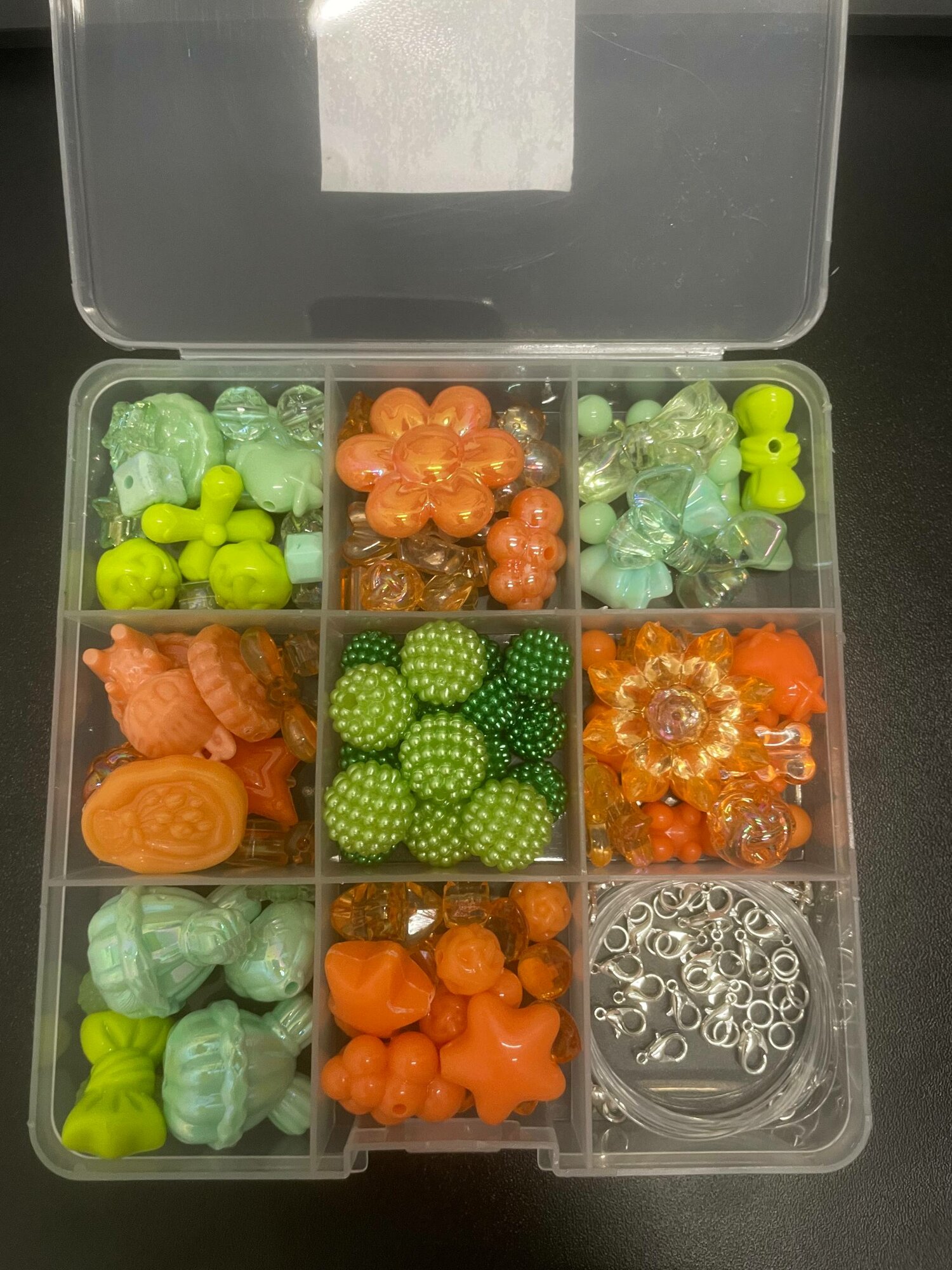 Набор бисера для рукоделия, пластик, разный размер, цвет и форма