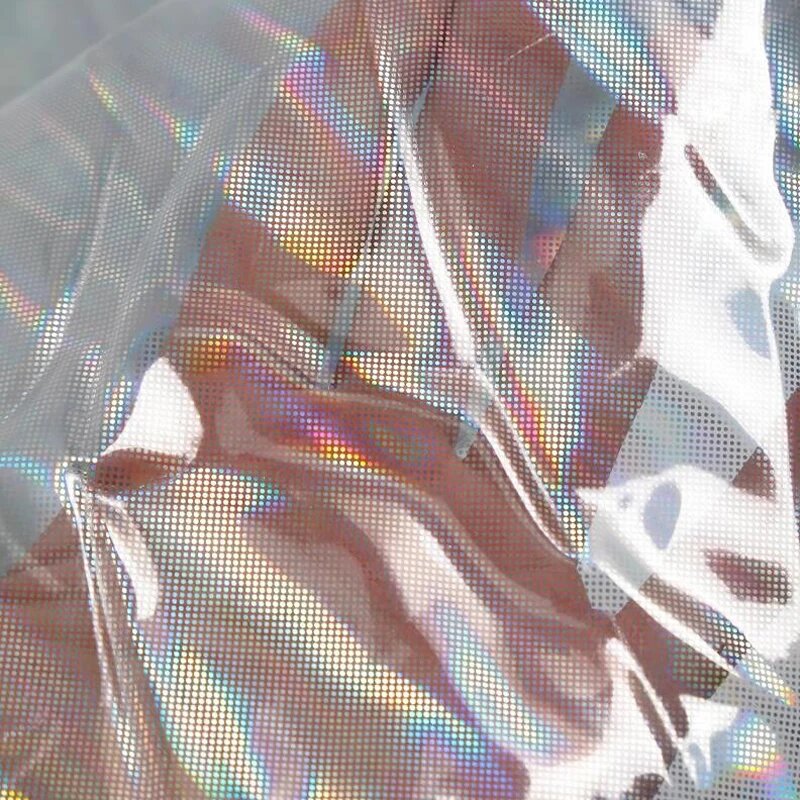 Прозрачная голографическая ткань ТПУ для рукоделия 1meter