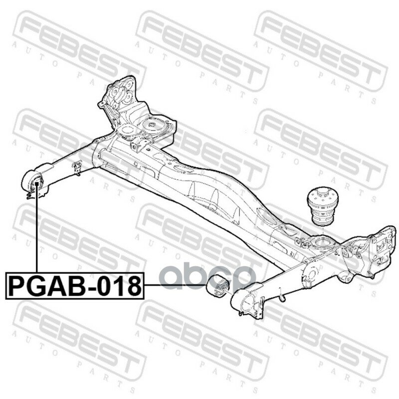 Сайлентблок задней балки Febest арт. PGAB018
