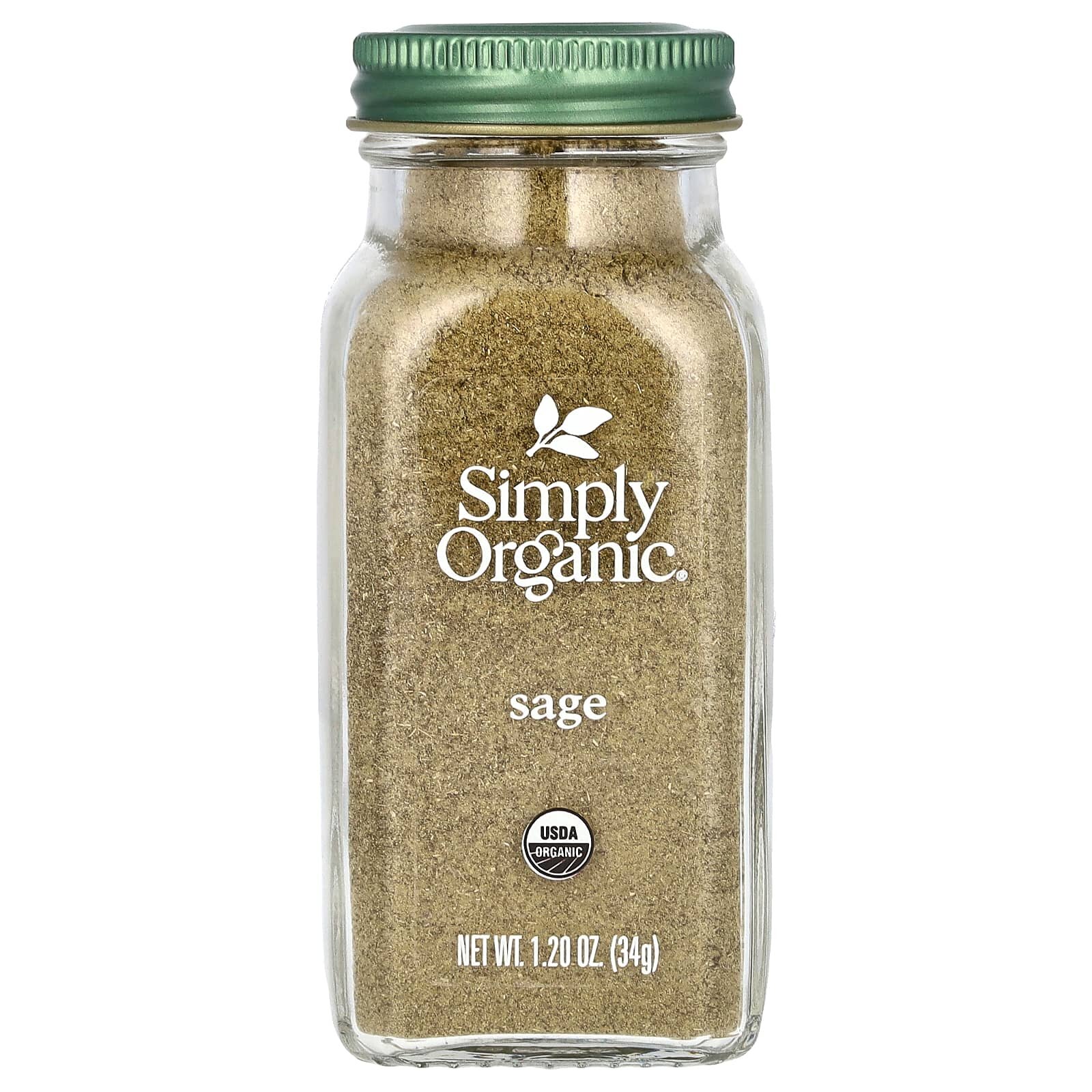 Специя Simply Organic "Шалфей", молотый, органический, универсальная, 40г