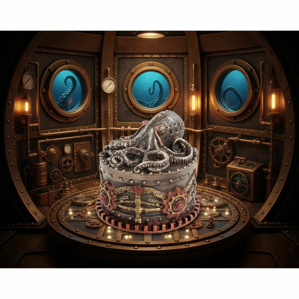 Шкатулка в стиле Стимпанк Осьминог A2064018