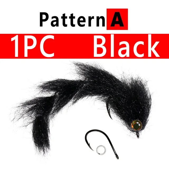 Bimoo Мини Finesse Changer стример для ловли рыбы Черный, Pattern A Black